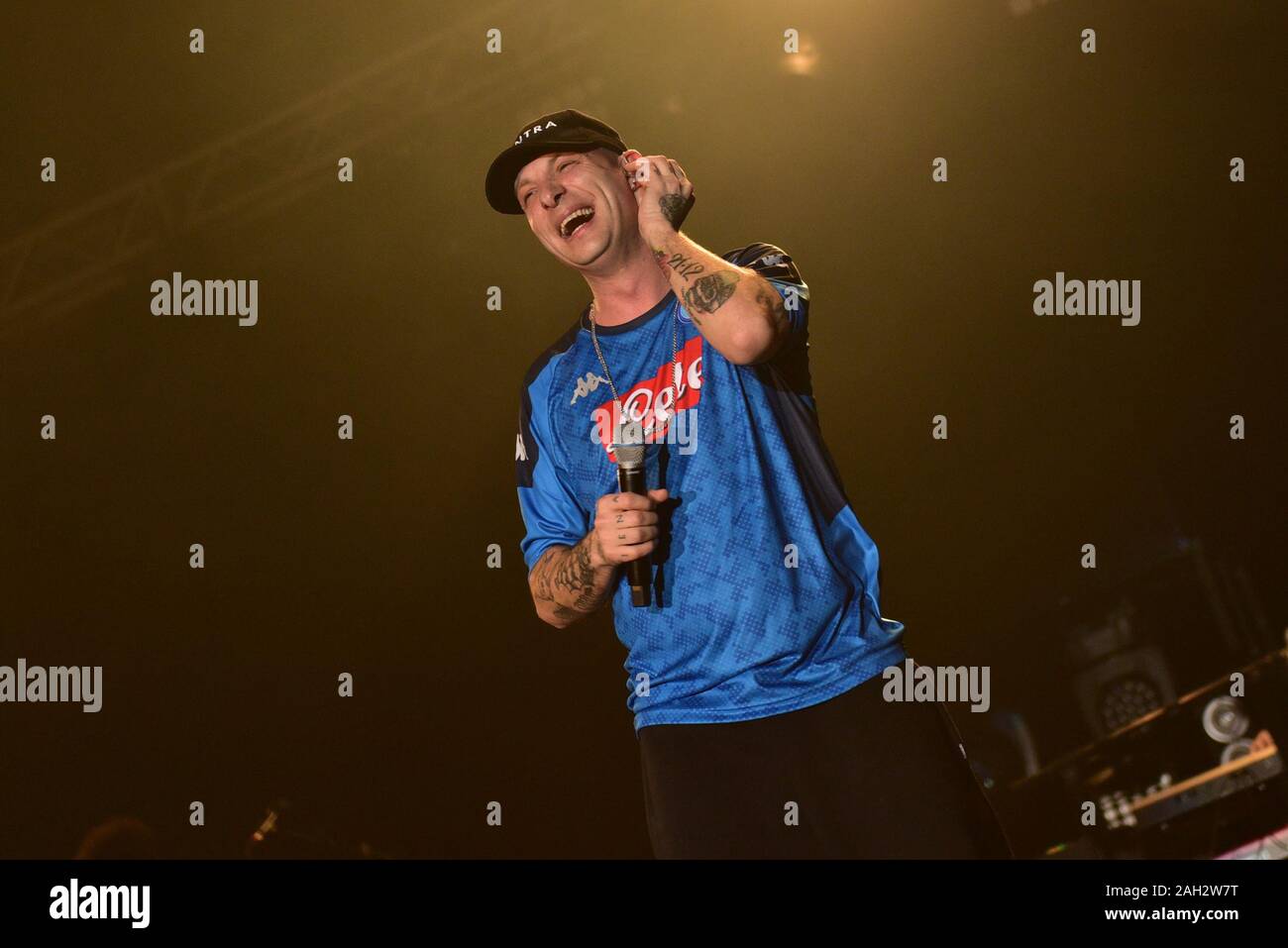 Napoli, Italy. 23rd Dec, 2019. The Italian rapper Clementino, real name ...