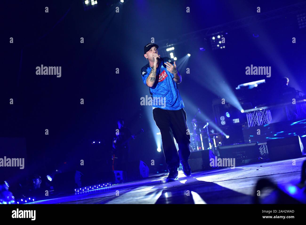 Napoli, Italy. 23rd Dec, 2019. The Italian rapper Clementino, real name ...