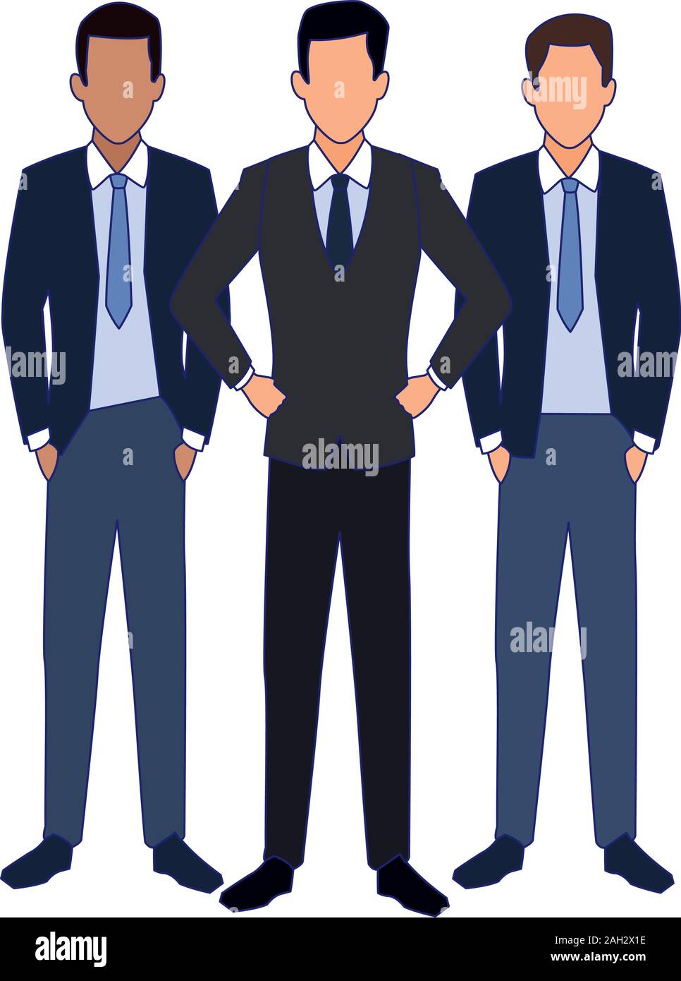 avatar young businessmen standing icon, colorful design Stock Vector ...