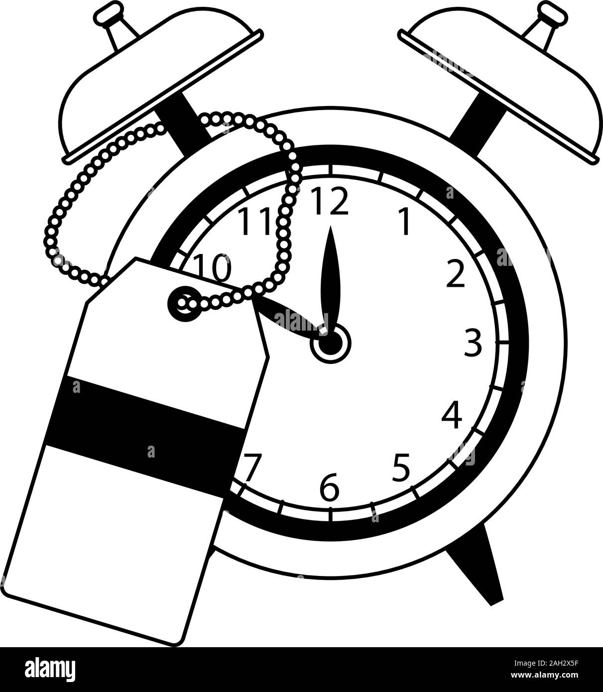 price tag and alarm clock icon, flat design Stock Vector Image & Art ...