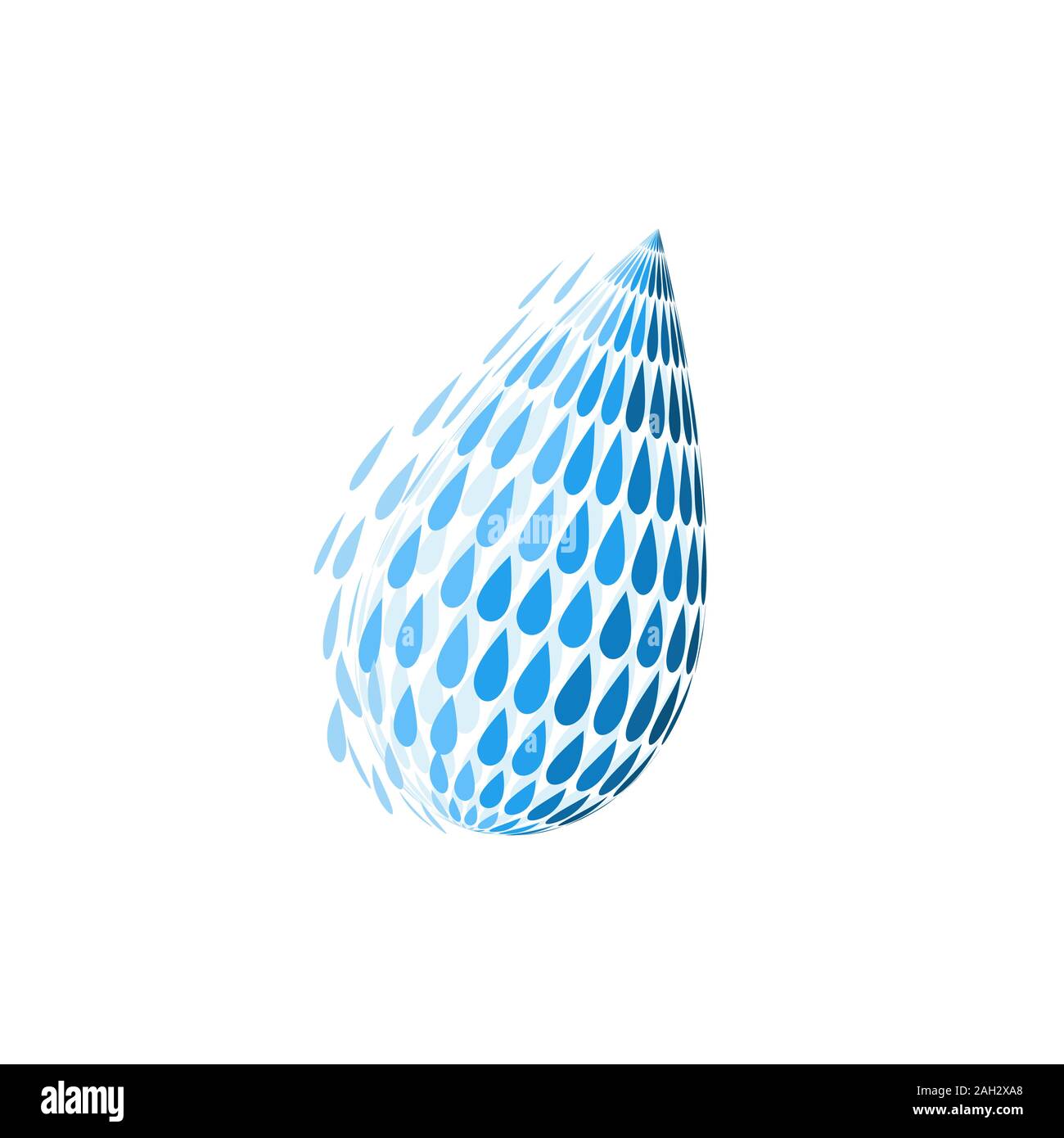 Pixel logo of water drop vector EPS10. Abstract creative aqua drop ...