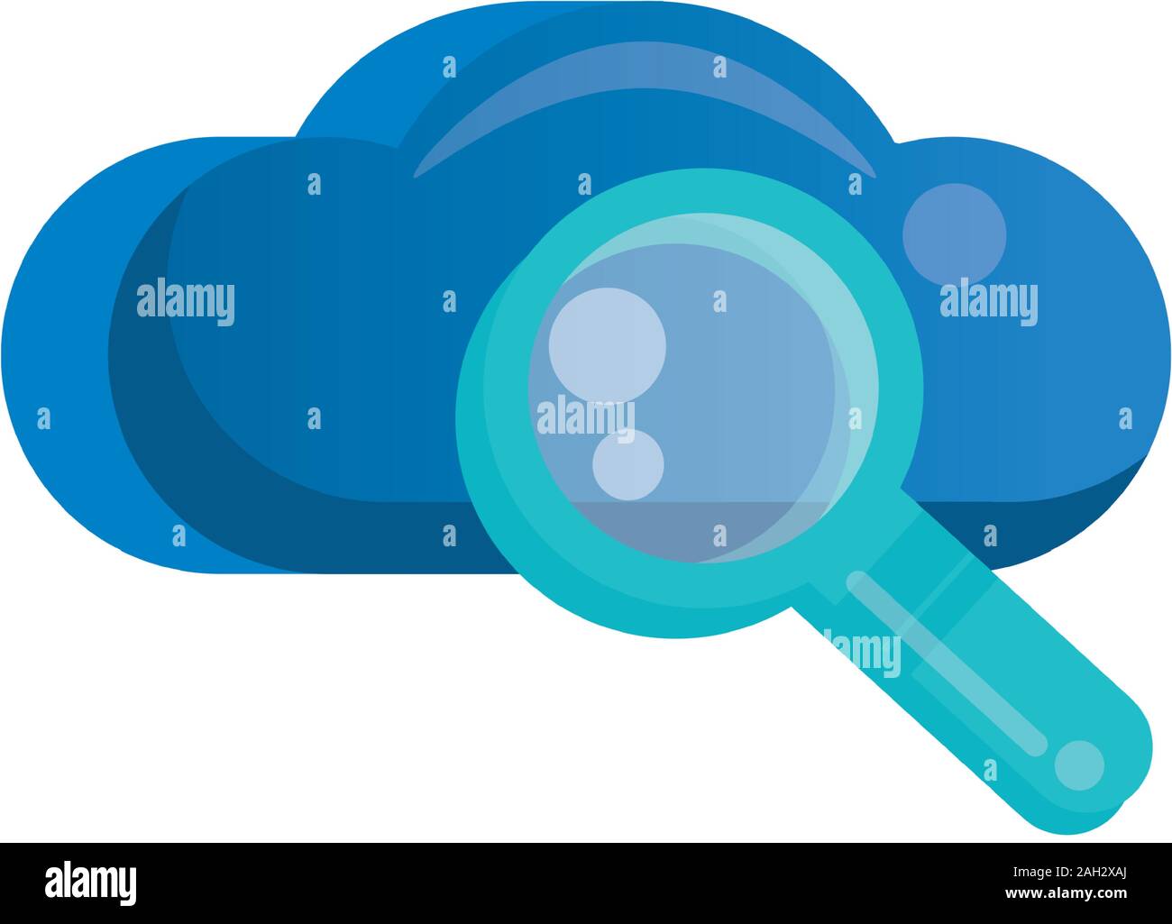 cloud computing server with magnifying glass Stock Vector Image & Art ...