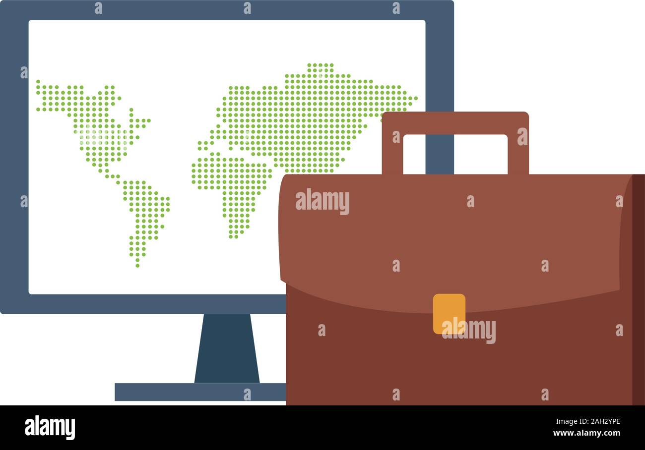 computer and business portfolio, colorful design Stock Vector Image ...