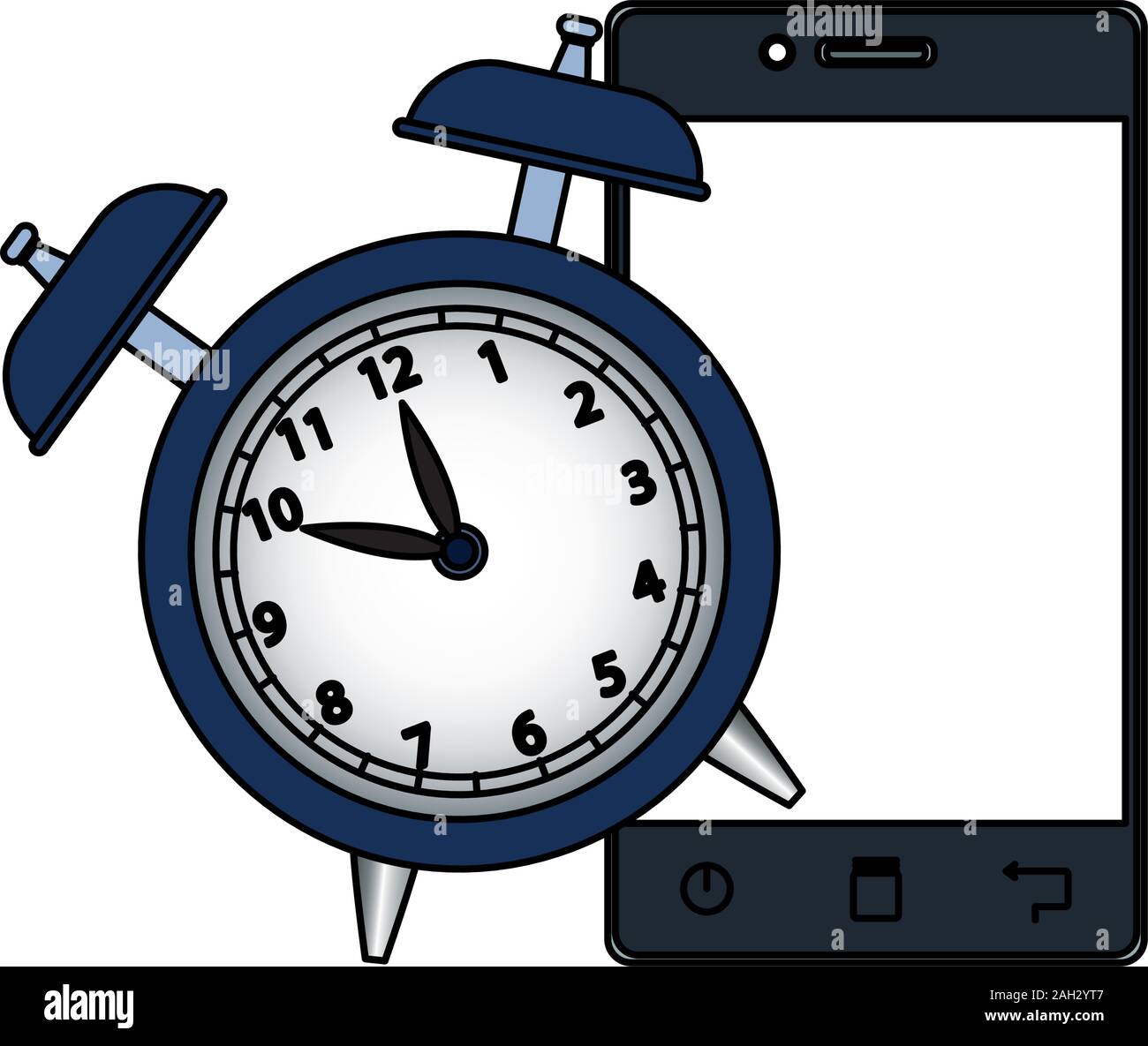 Smart phone alarm clock Stock Vector Images - Alamy