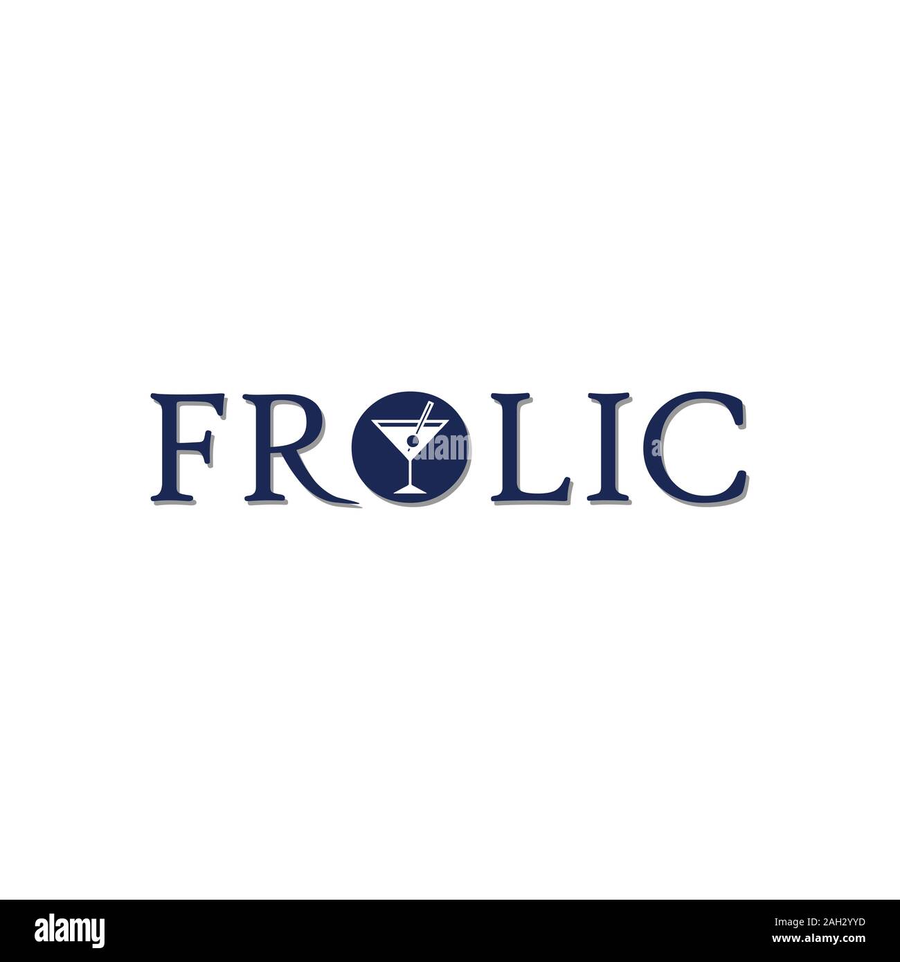 Frolic Logo Concept, Cafe, Bar Logo Design Template, Night Club, Drink ...