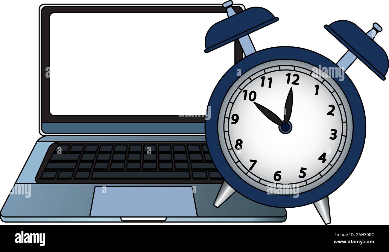 Laptop computer alarm clock Stock Vector Images - Alamy