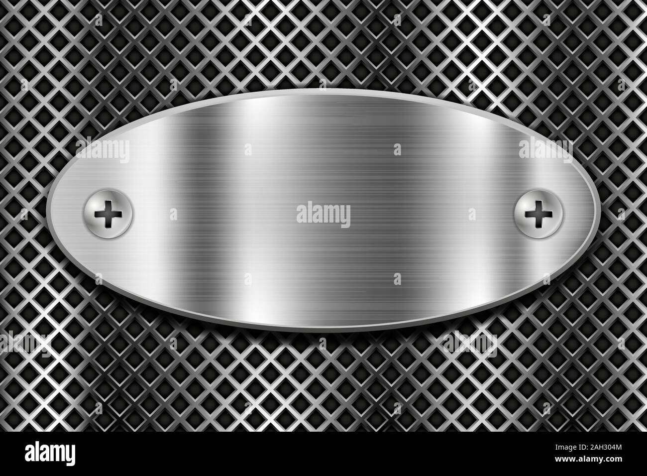 Metal oval shield on perforated background Stock Vector Image & Art - Alamy
