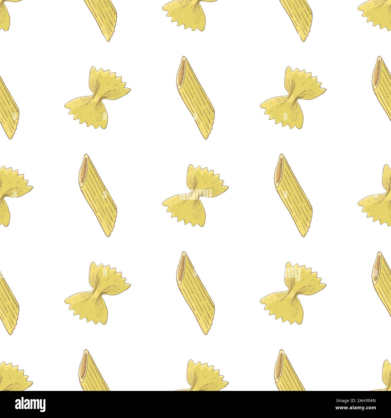 Pasta seamless vertical pattern. Colored hand drawn sketch Stock Vector ...