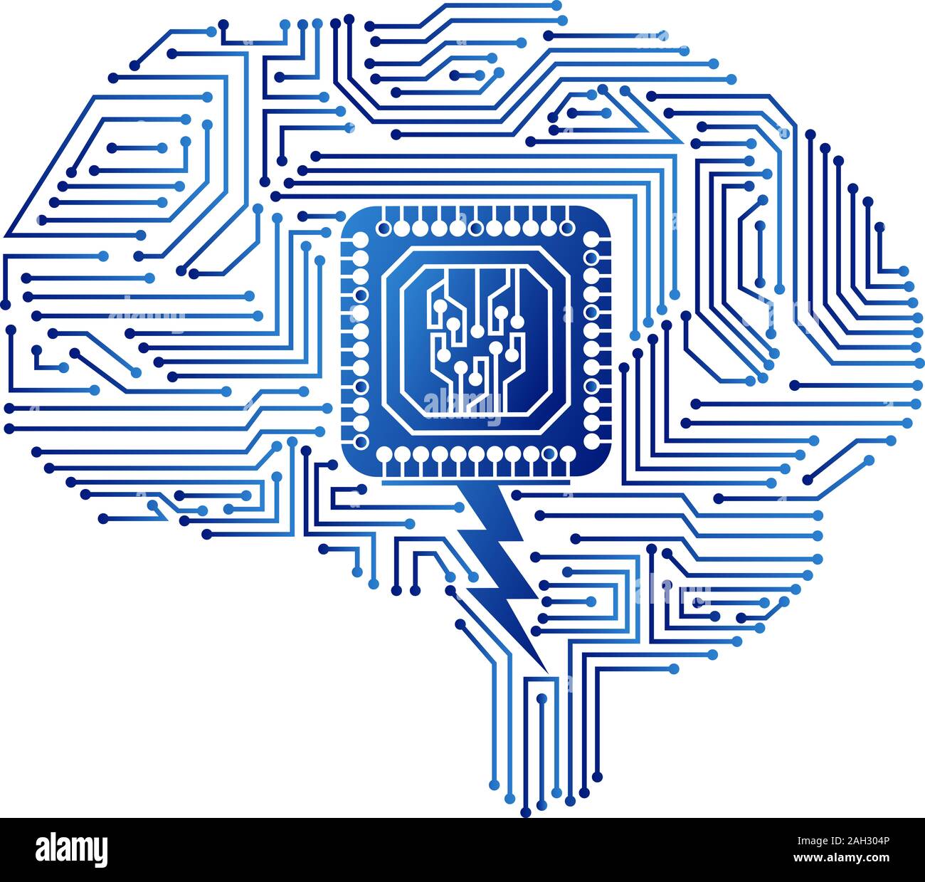 brain circuit logo Stock Photo - Alamy