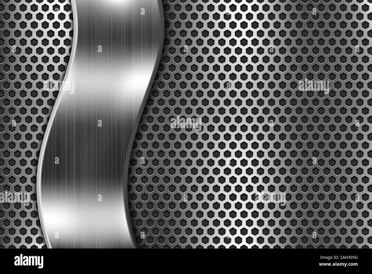 Metal perforated background with steel wavy plate Stock Vector Image ...