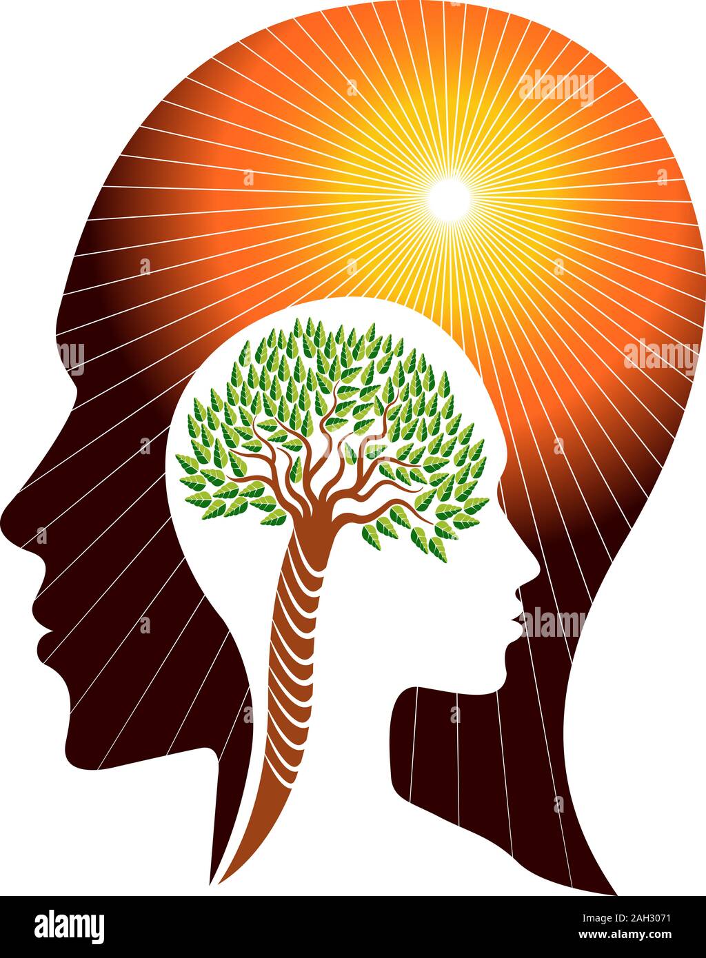brain tree logo Stock Photo - Alamy