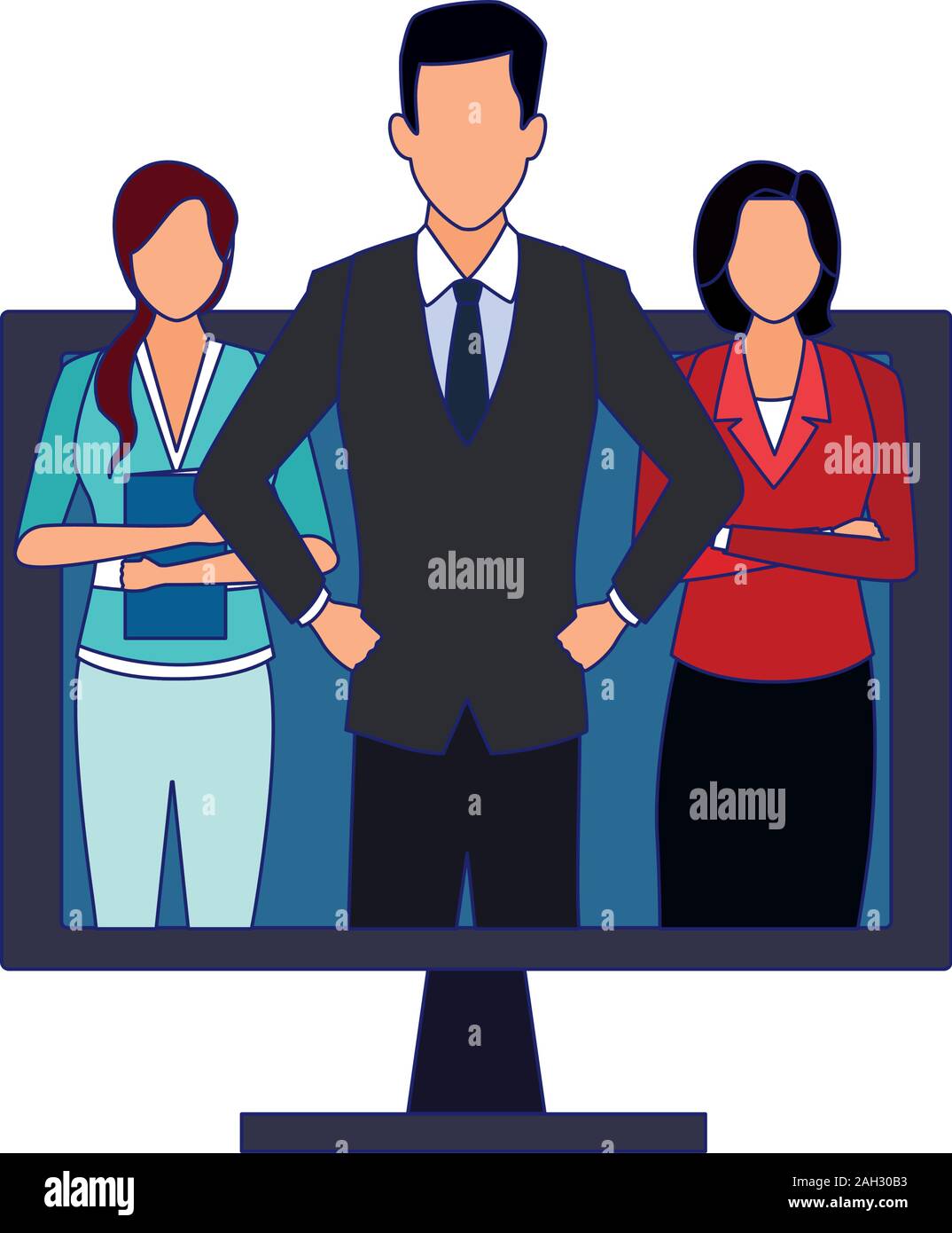 Businesspeople digital social network Cut Out Stock Images & Pictures ...