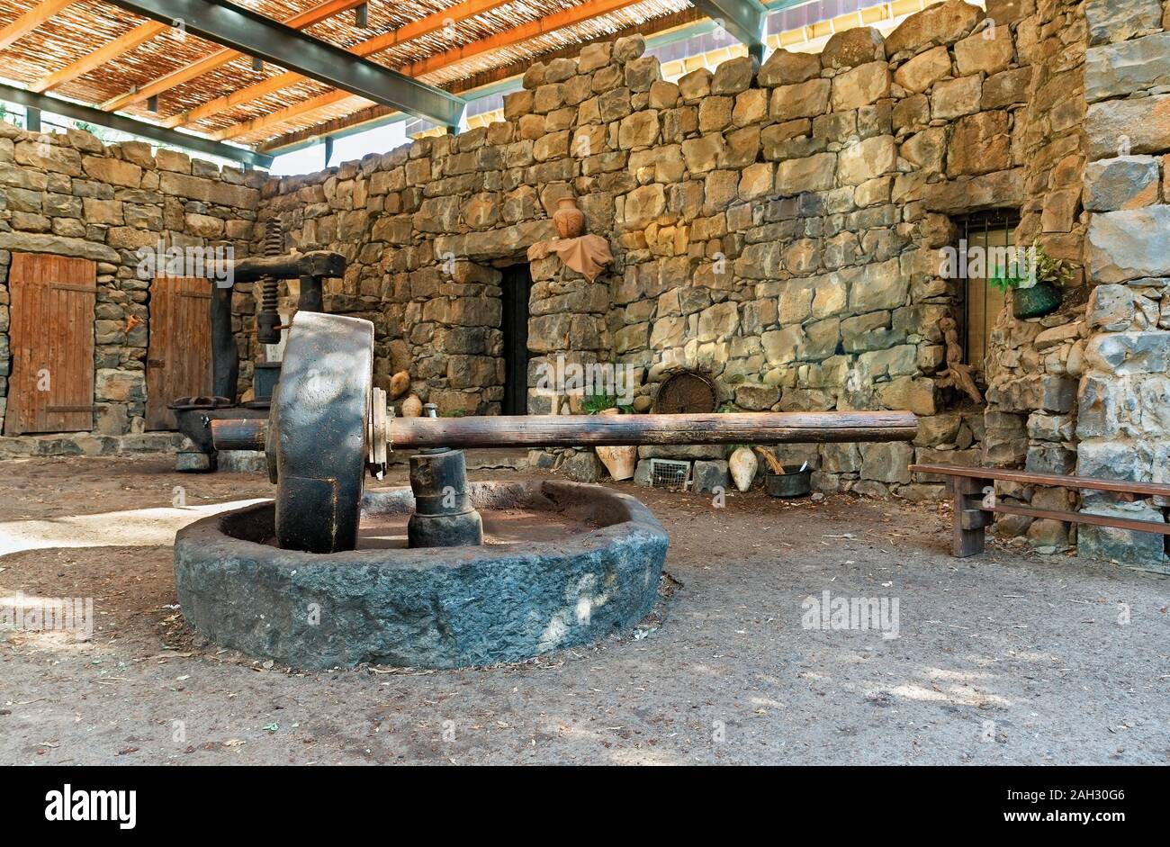 Olive oil stone press wheel hi-res stock photography and images - Alamy
