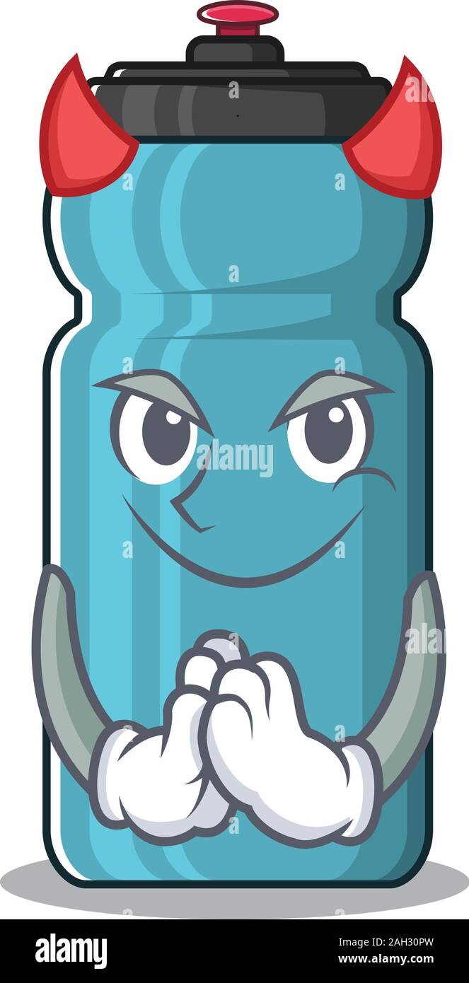 Devil Cartoon character of water bottle Scroll design Stock Vector ...