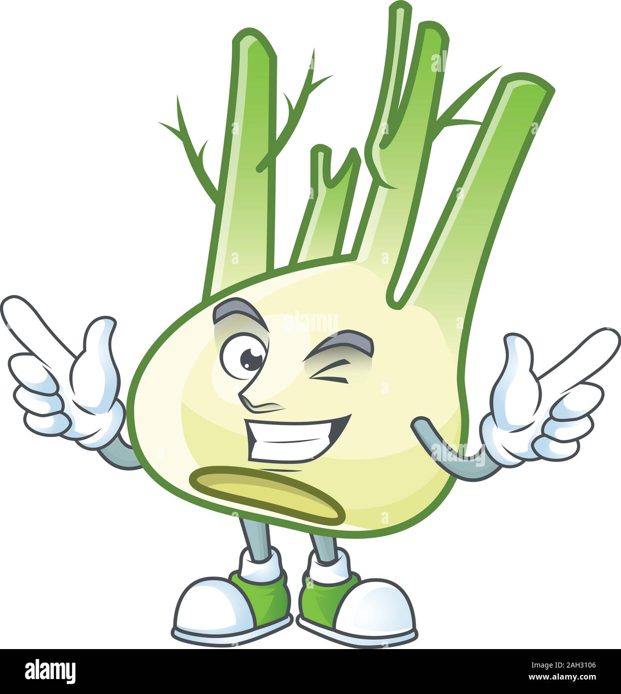 Funny fennel cartoon character style with Wink eye Stock Vector Image ...