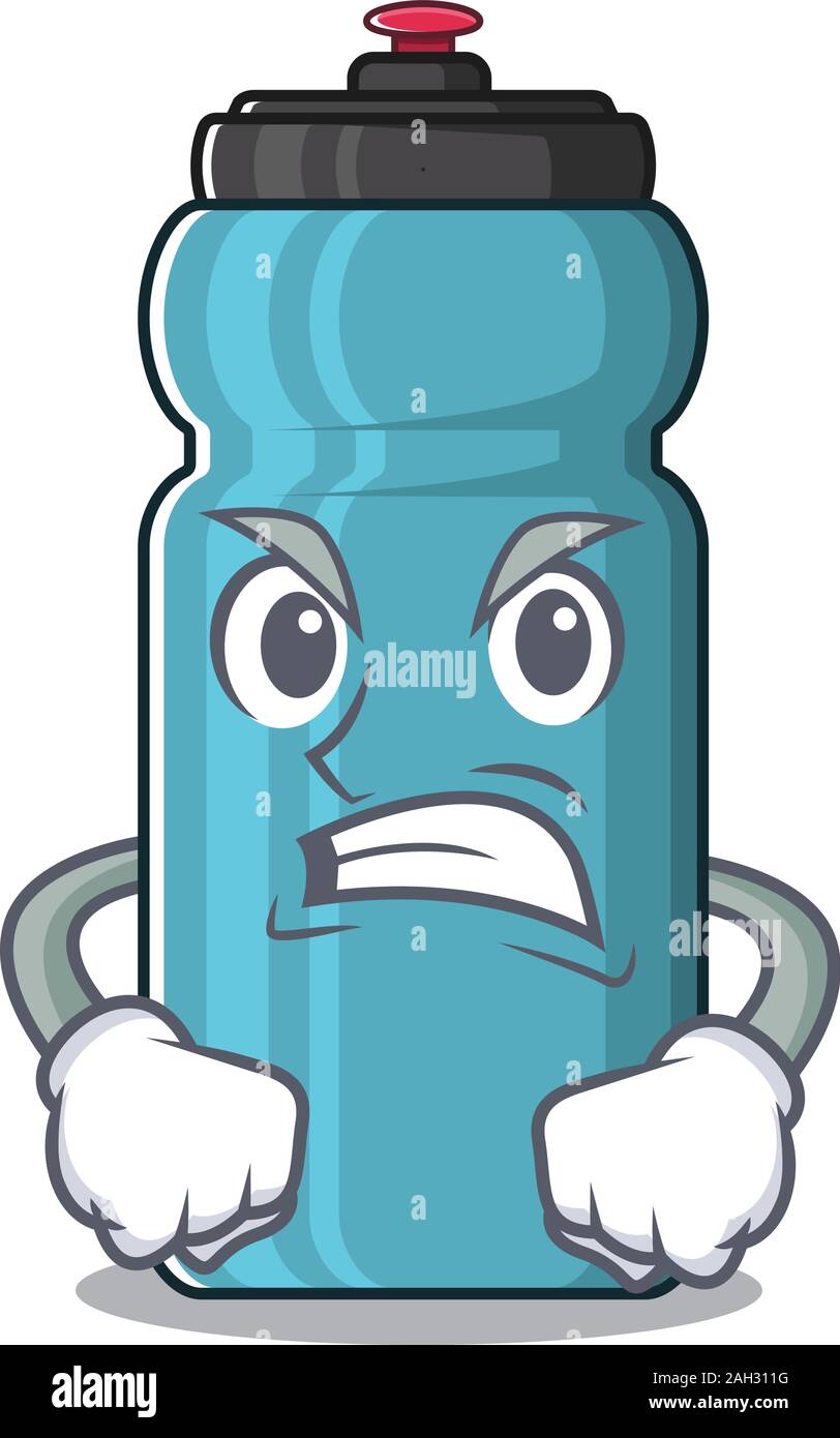 angry face water bottle Scroll cartoon character design Stock Vector ...