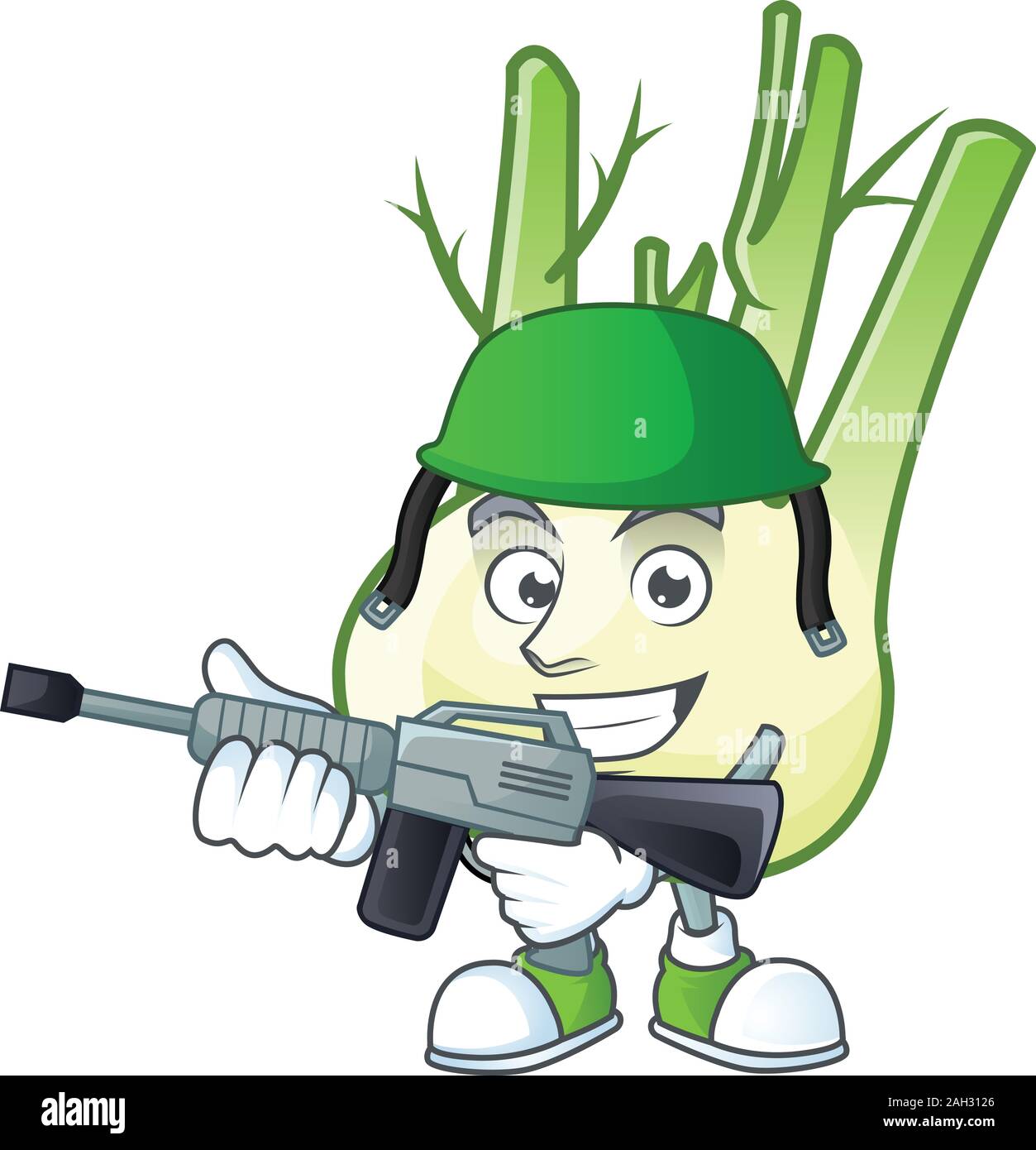 A mascot of fennel as an Army with machine gun Stock Vector Image & Art ...