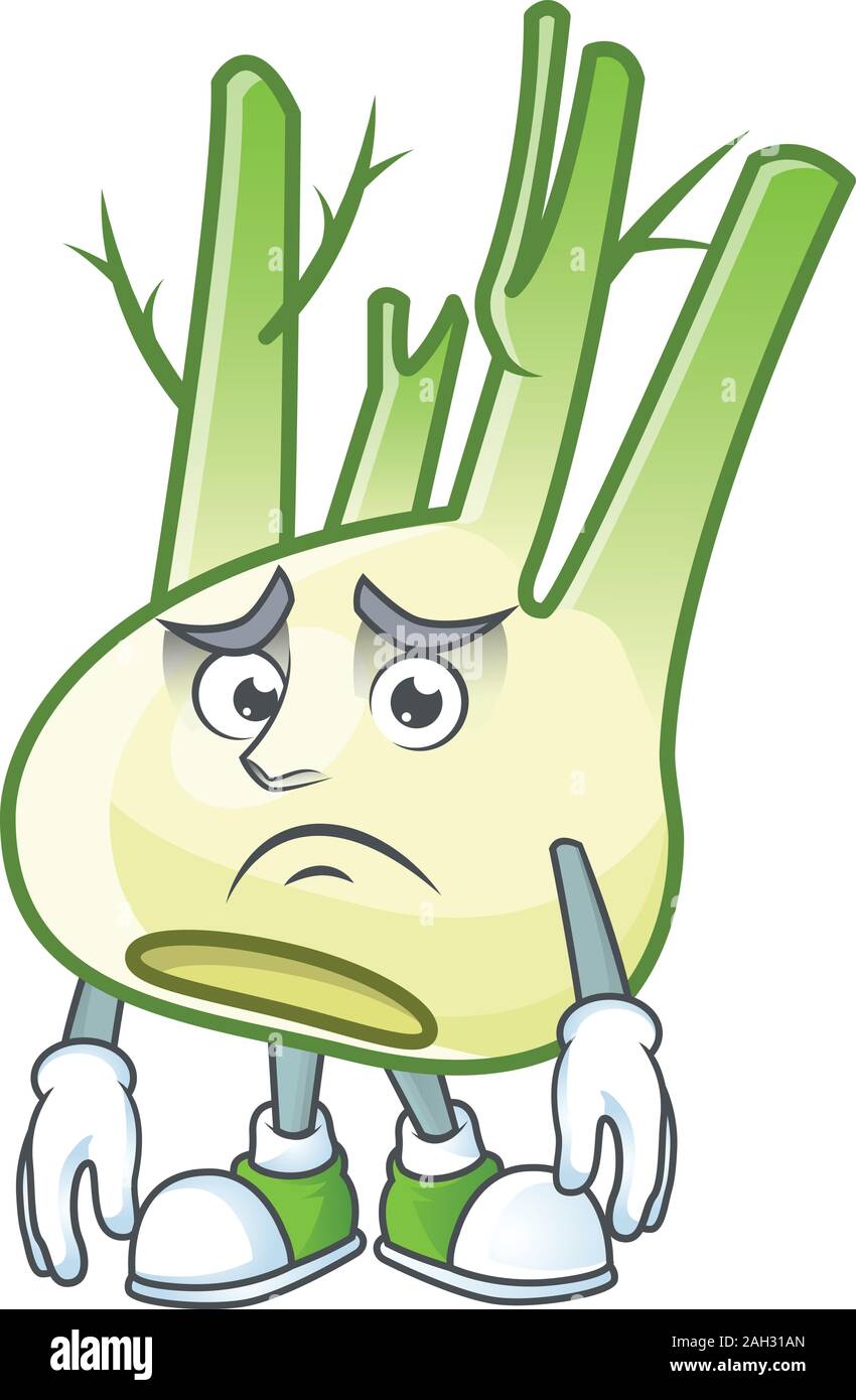 Afraid fennel Cartoon character mascot design style Stock Vector Image ...