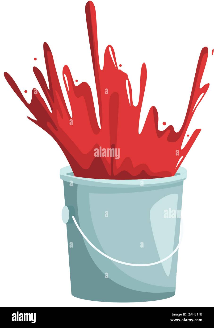 paint bucket with red paint explosion Stock Vector Image & Art - Alamy
