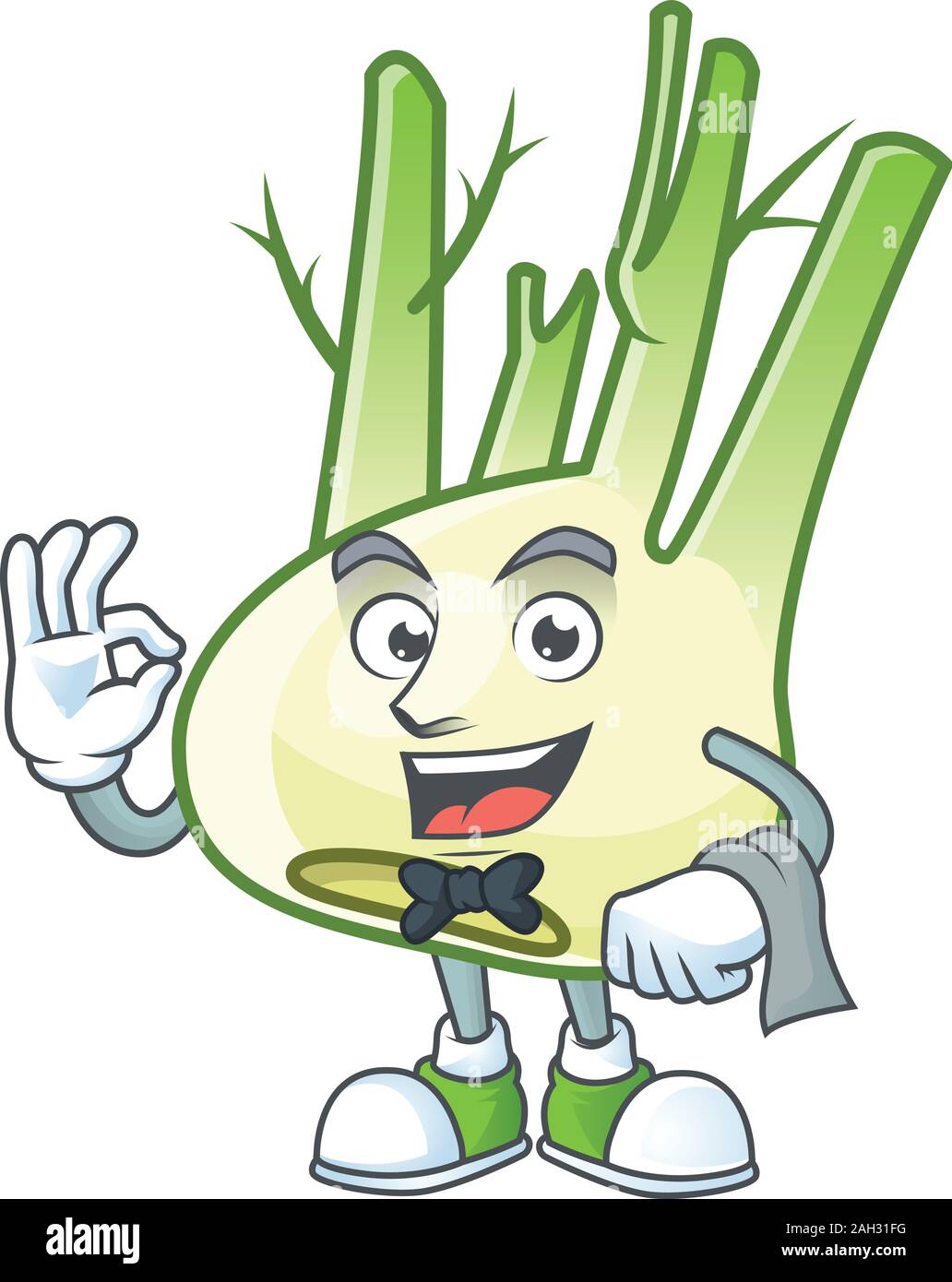 Fennel cartoon character as a Waiter look Stock Vector Image & Art - Alamy