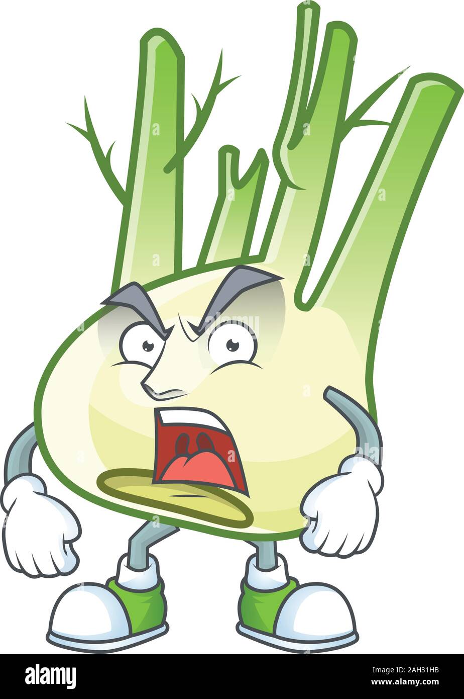 angry face of fennel cartoon character style Stock Vector Image & Art ...