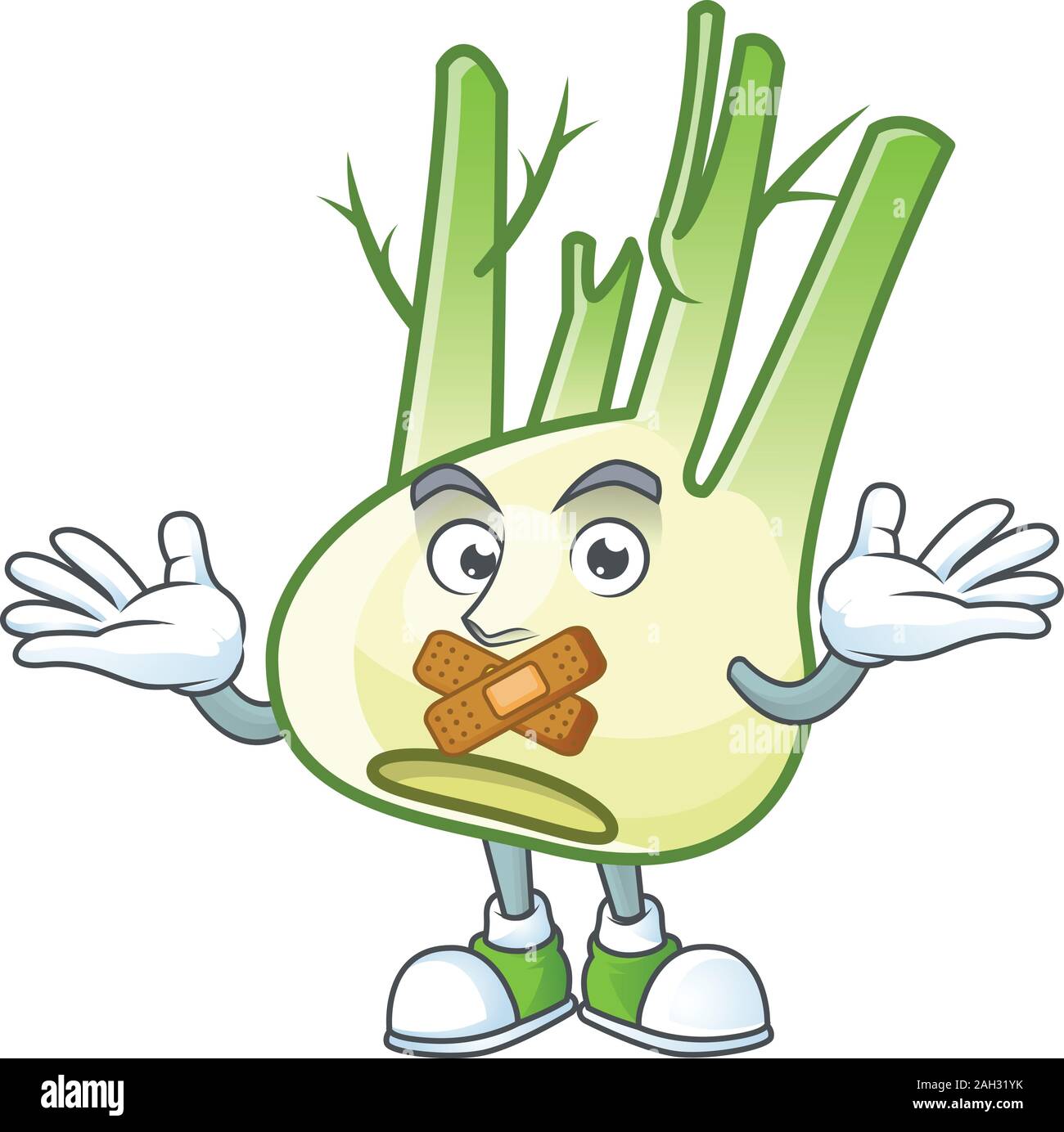 Fennel cartoon character style with silent gesture Stock Vector Image ...