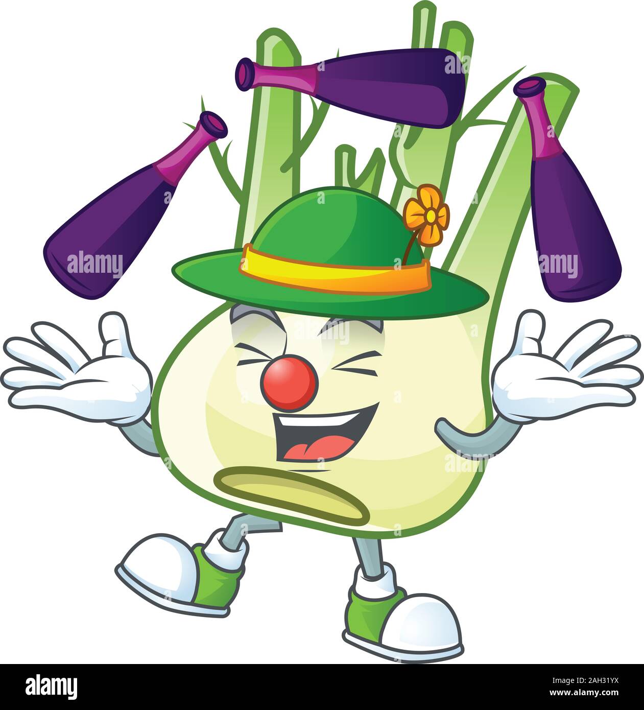 Cute and cool Juggling fennel cartoon character Stock Vector Image ...