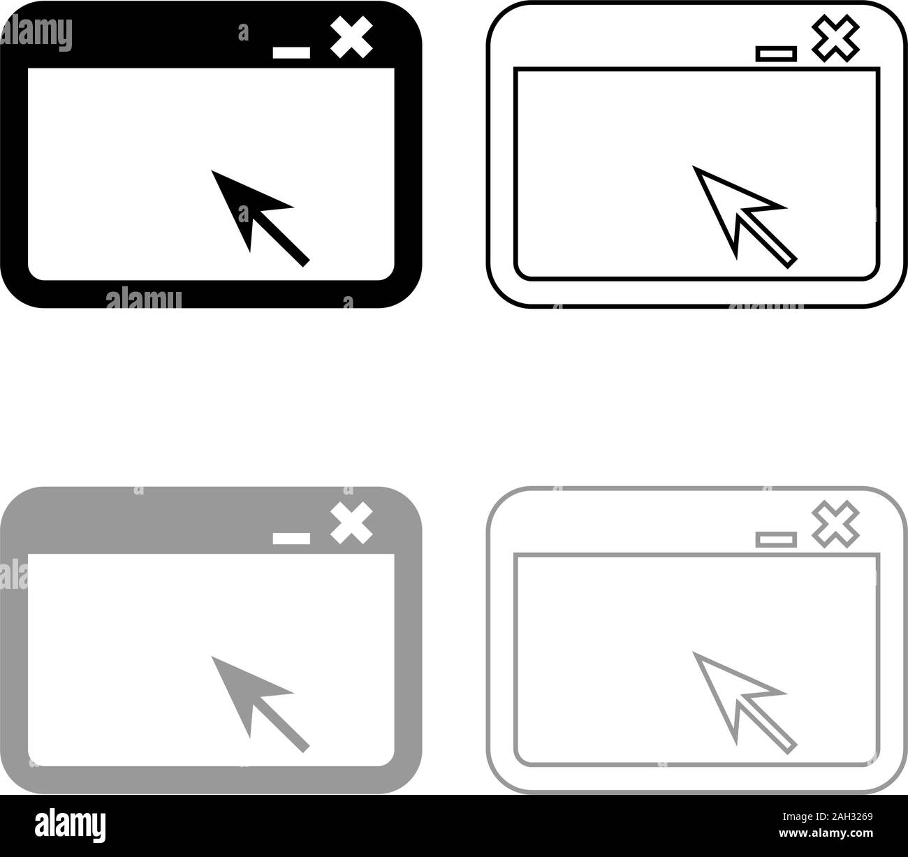 Window application with arrow Browser concept web page icon outline set ...