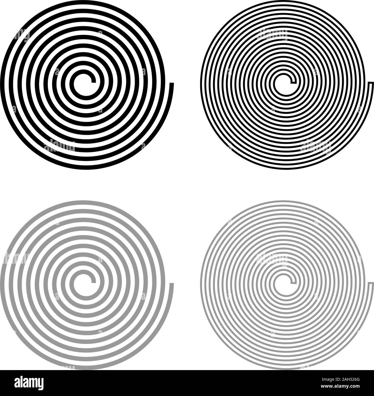 Spiral Helix Gyre icon outline set black grey color vector illustration ...