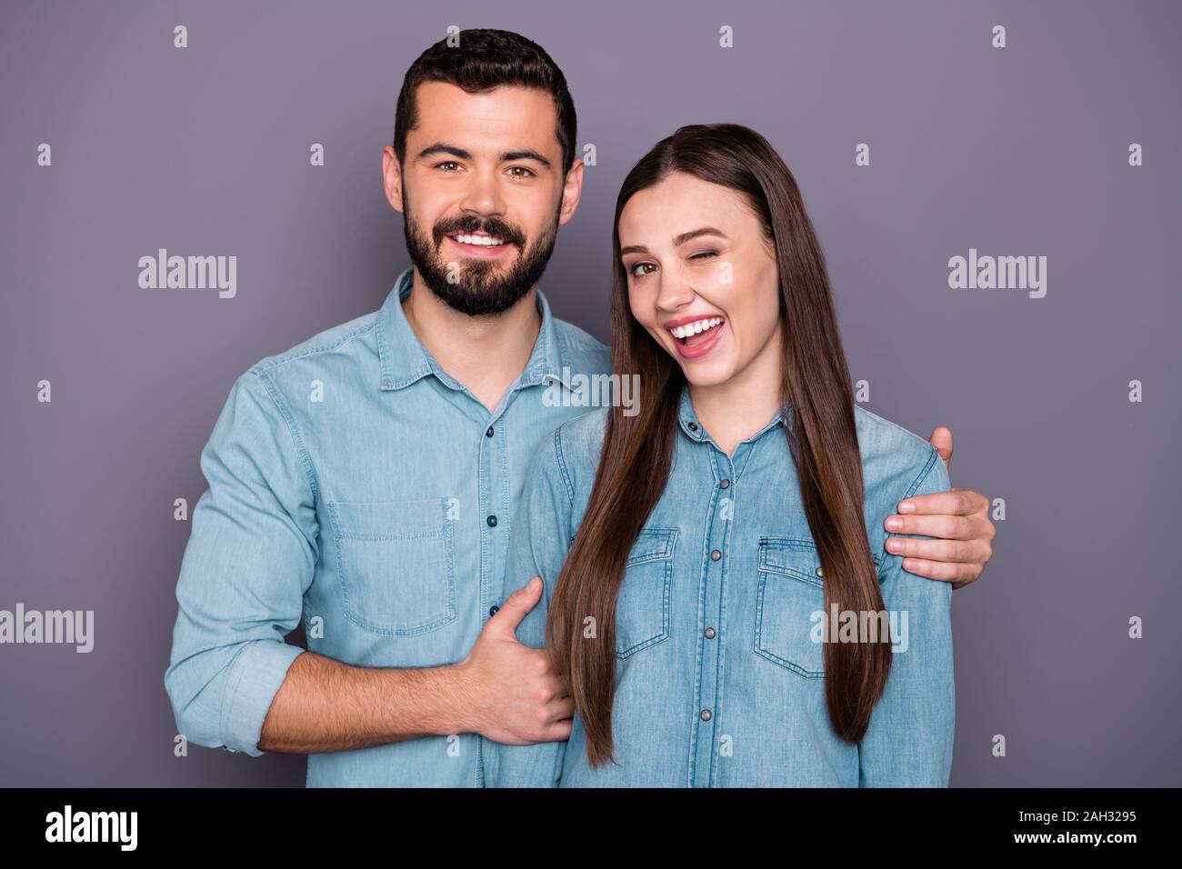 Woman winking man hi-res stock photography and images - Alamy