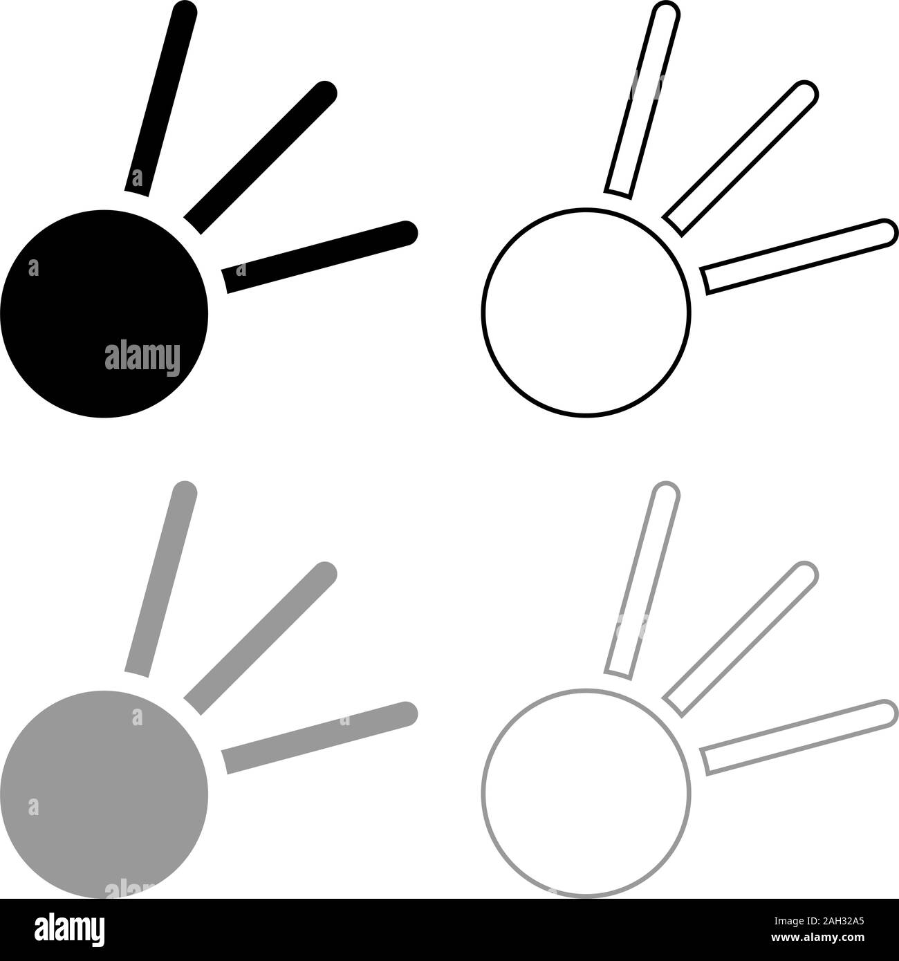 Symbol meteorite icon outline set black grey color vector illustration ...
