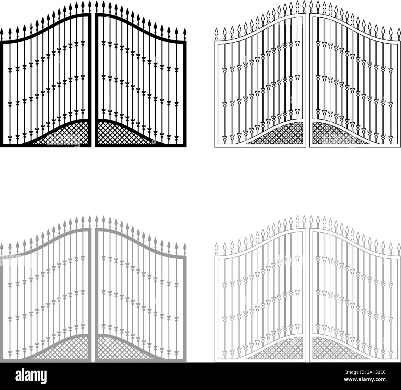Grey iron gate Stock Vector Images - Alamy