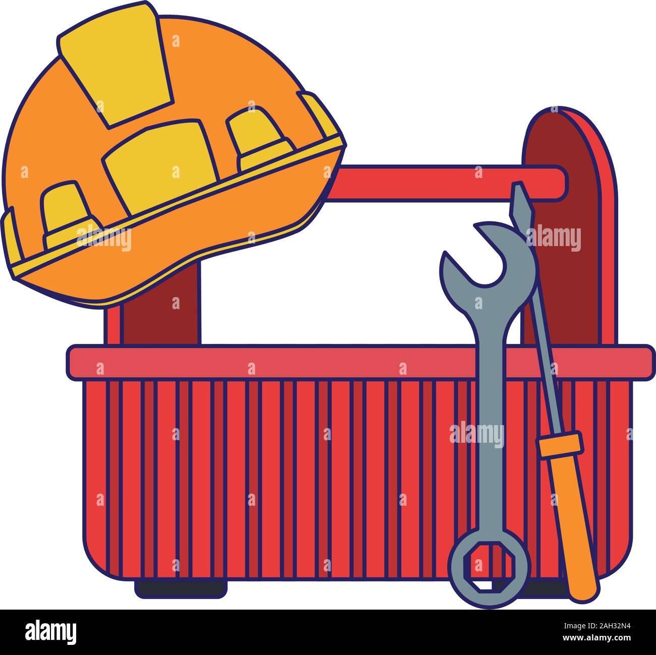tools box and safety helmet Stock Vector Image & Art - Alamy
