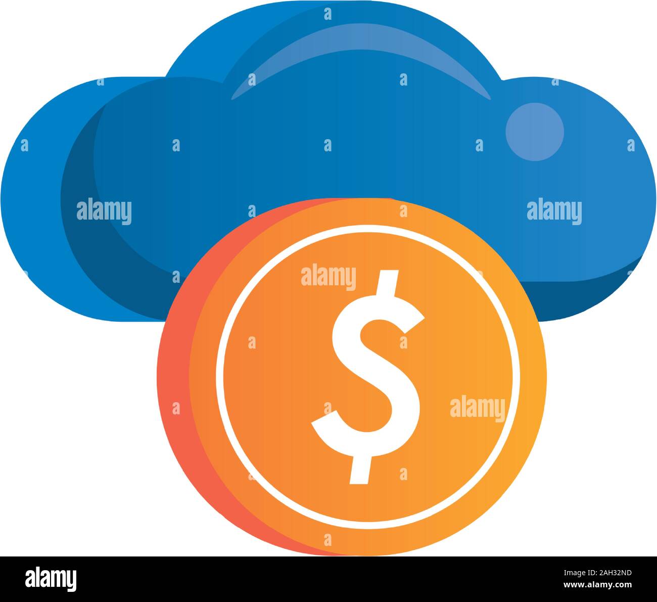 cloud computing server with coin dollar money Stock Vector Image & Art ...