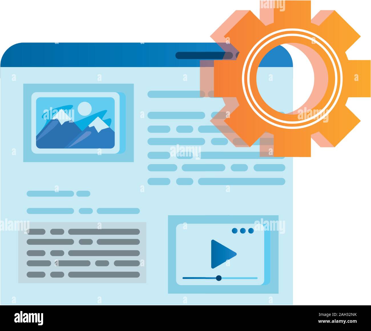 template webpage window with gear Stock Vector Image & Art - Alamy