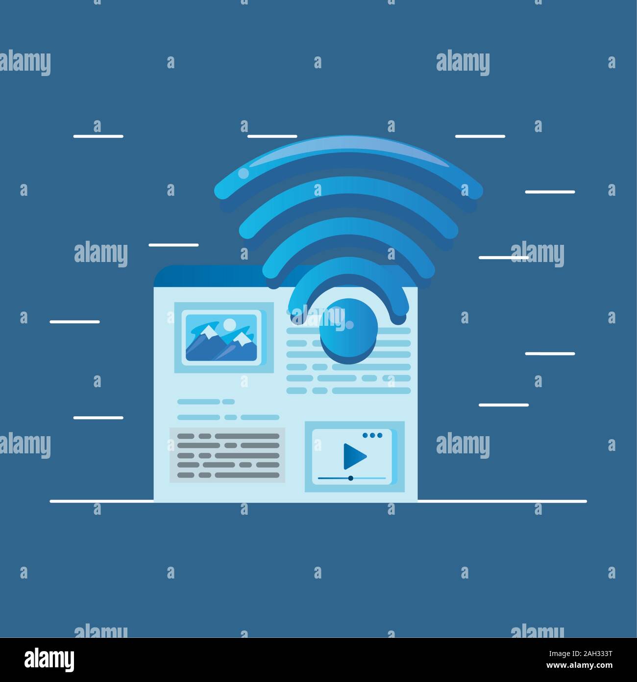 template webpage window with wifi signal Stock Vector Image & Art - Alamy