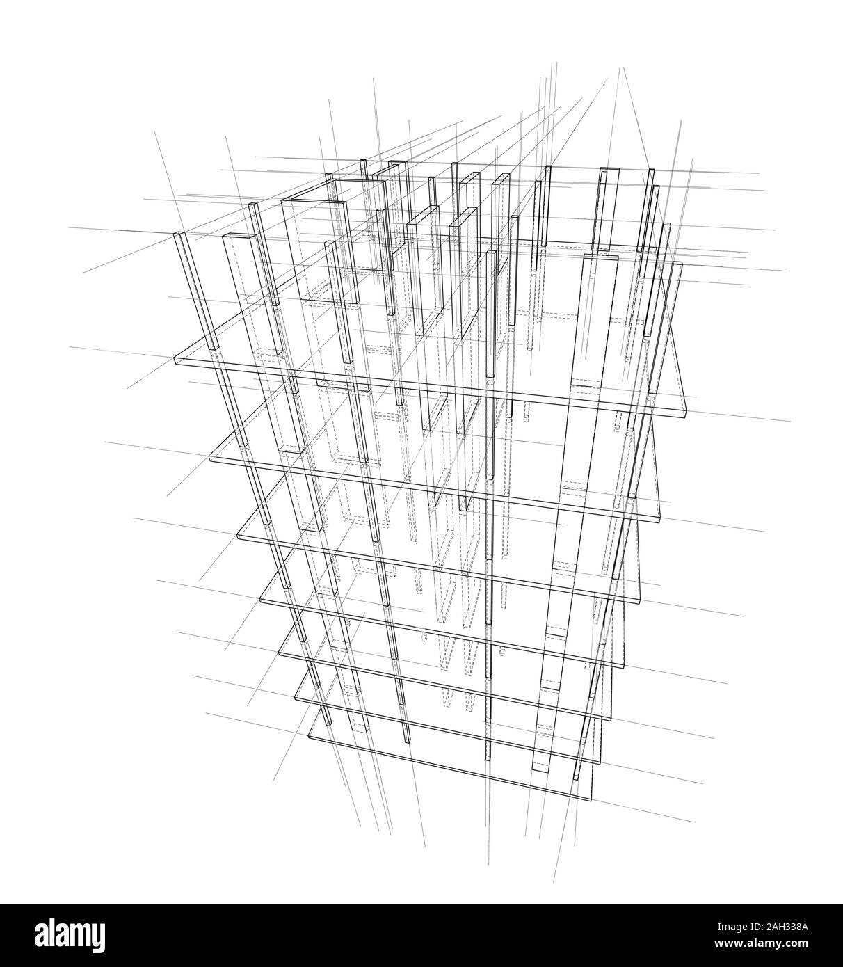 Drawing or sketch of a house under construction. Construction site ...