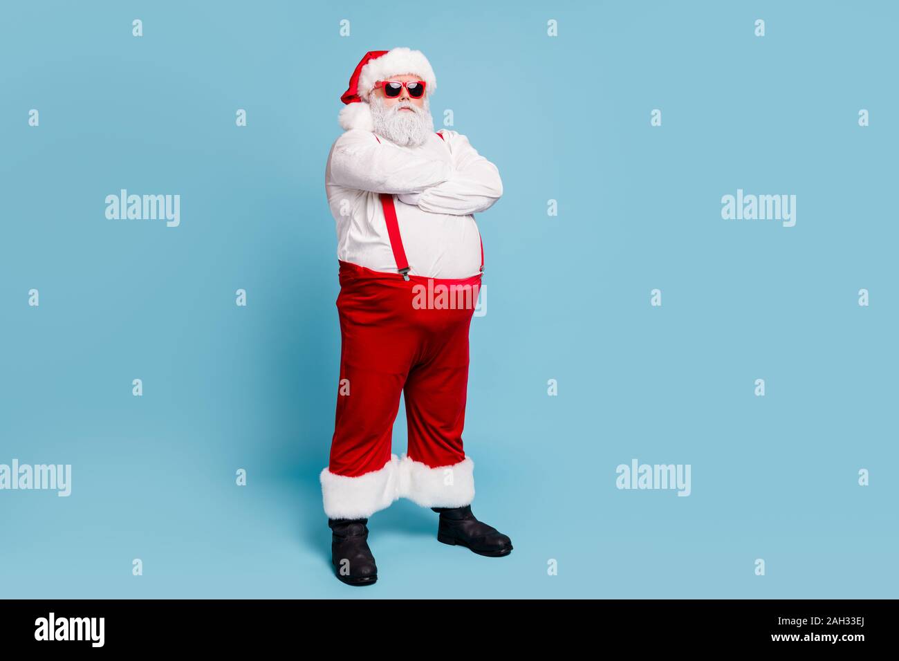 Full length body size view of his he nice cool trendy harsh strict ...