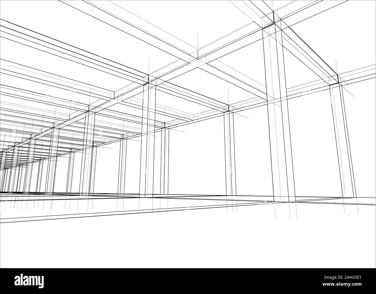 Drawing or sketch of a house under construction. Construction site ...