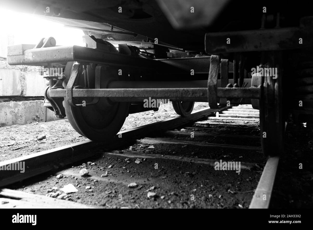 Old machine train in Black and White Stock Photos & Images - Alamy