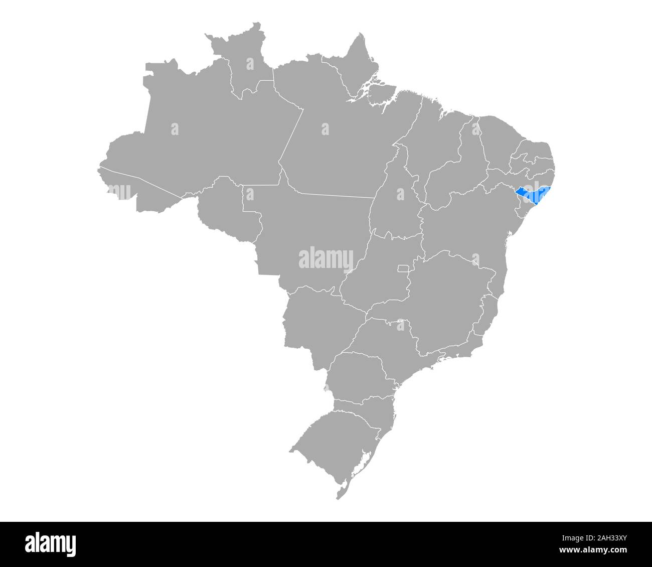 Map of Alagoas in Brazil Stock Photo - Alamy