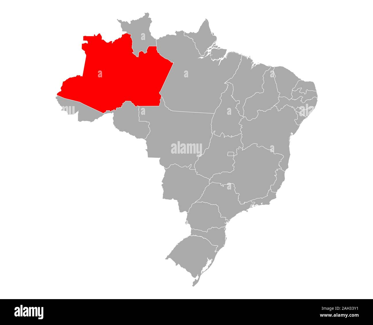 Map of Amazonas in Brazil Stock Photo - Alamy