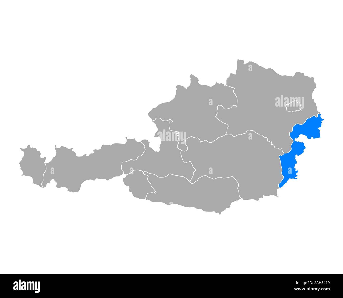 Map of Burgenland in Austria Stock Photo - Alamy