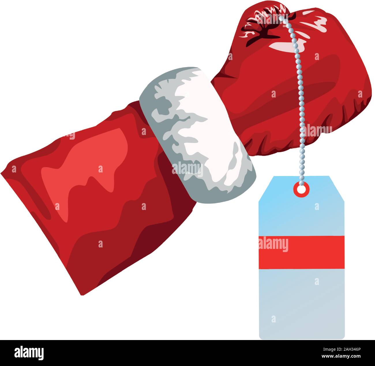 santa claus hand holding a price tag icon, colorful design Stock Vector ...