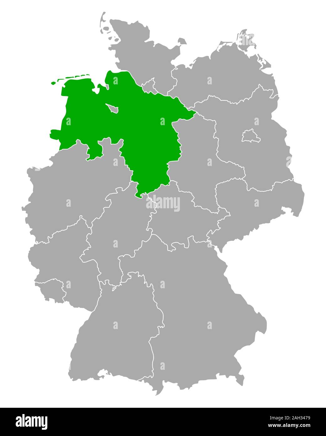 Map of Lower Saxony in Germany Stock Photo - Alamy