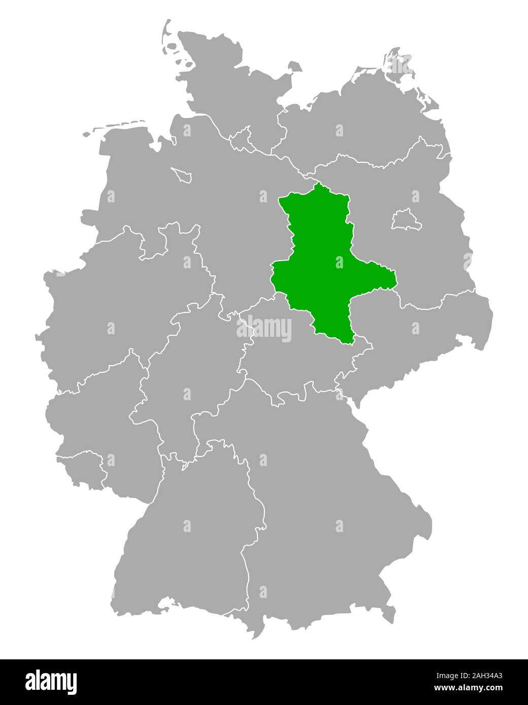 Map of Saxony-Anhalt in Germany Stock Photo - Alamy