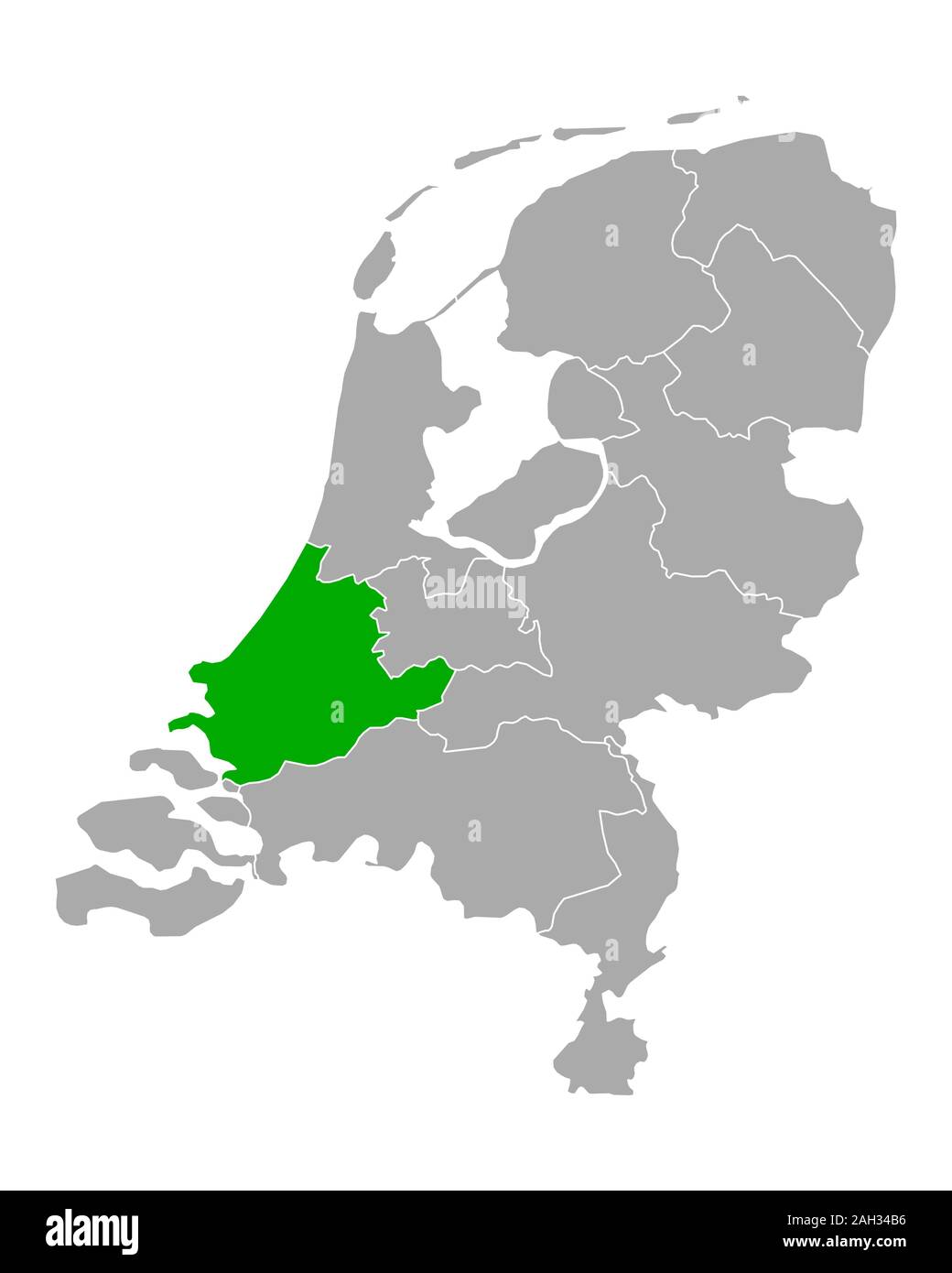 Map of South Holland in Netherlands Stock Photo - Alamy