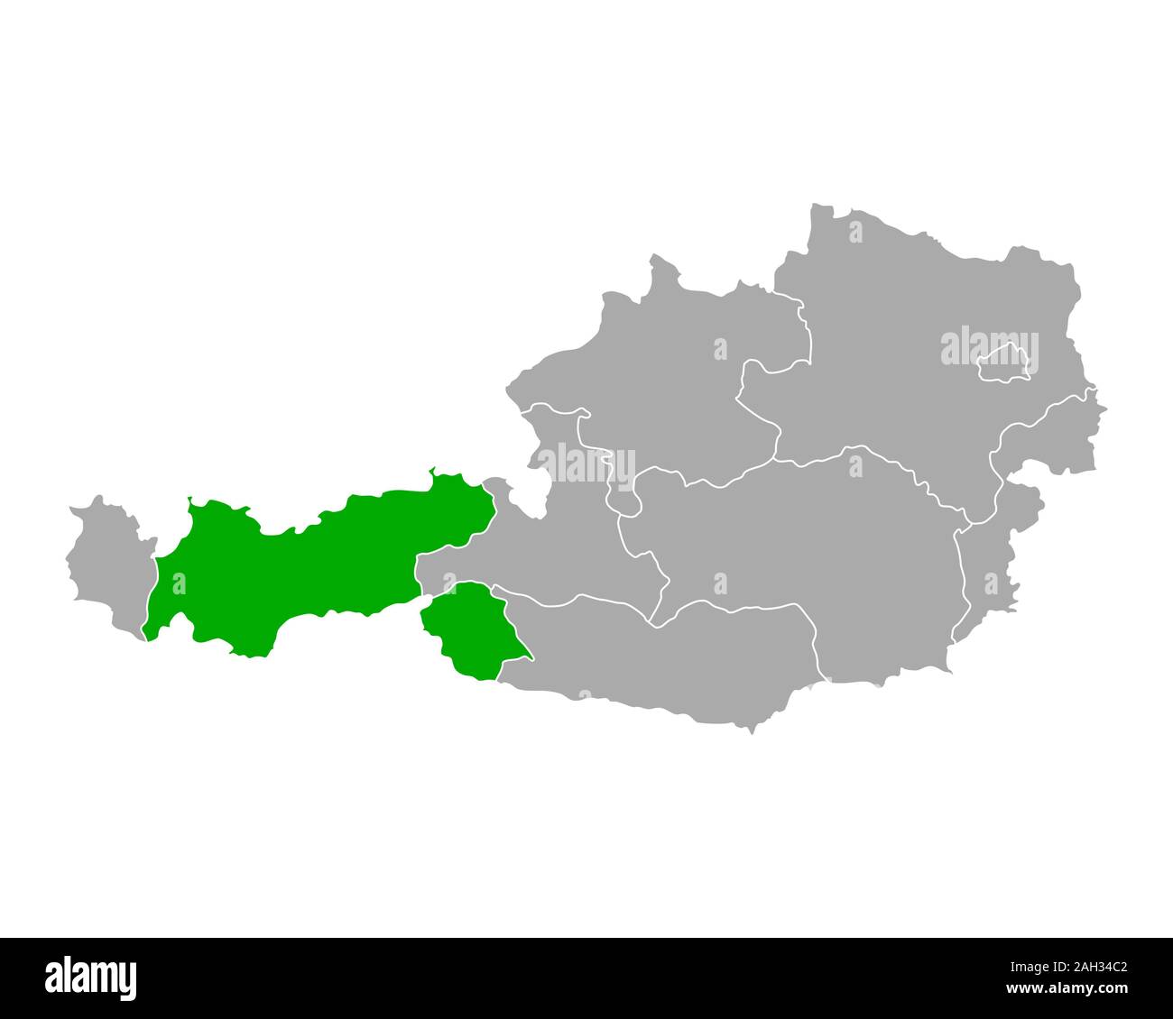 Map of Tyrol in Austria Stock Photo - Alamy
