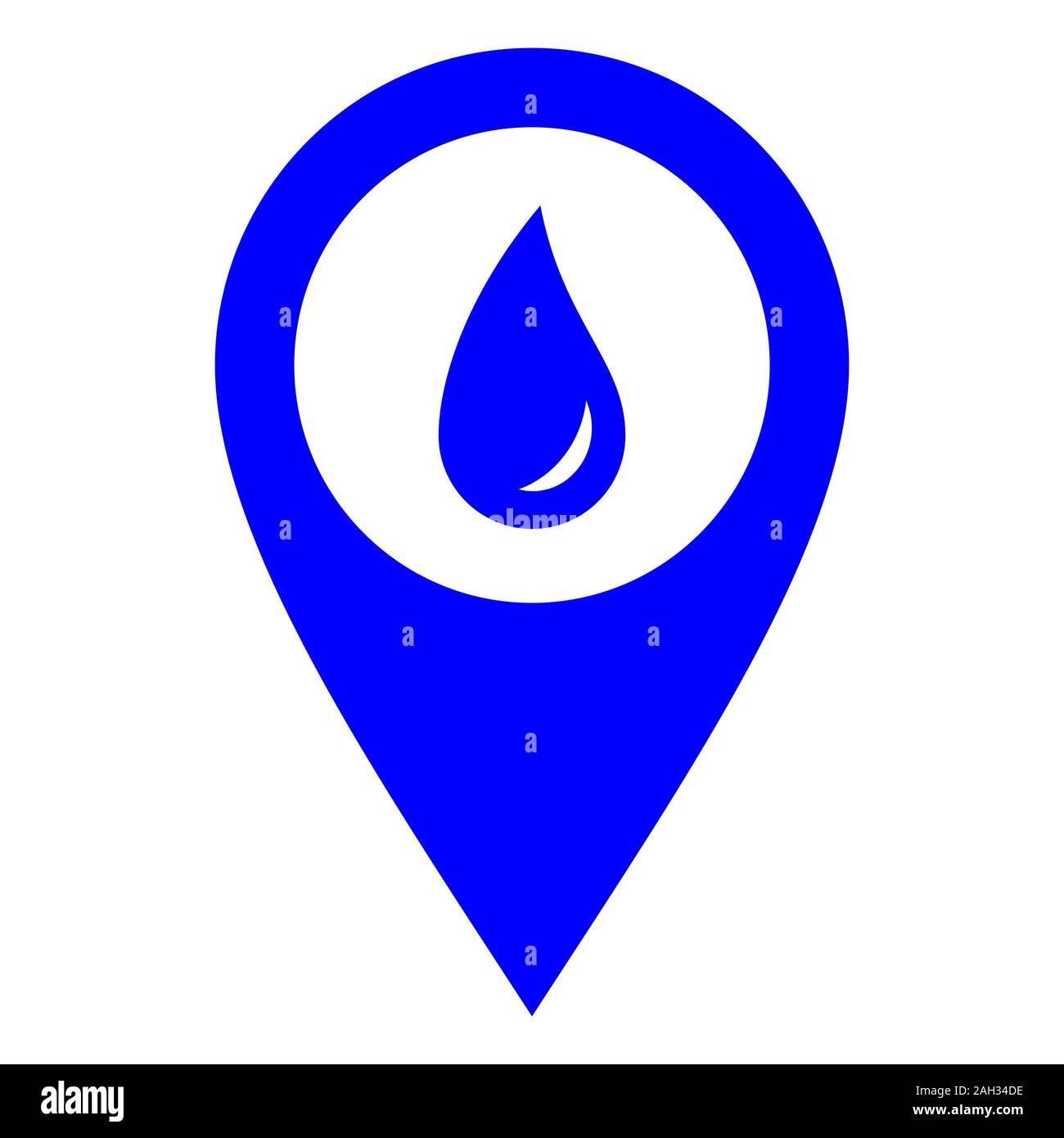 Water drop and location pin Stock Photo - Alamy