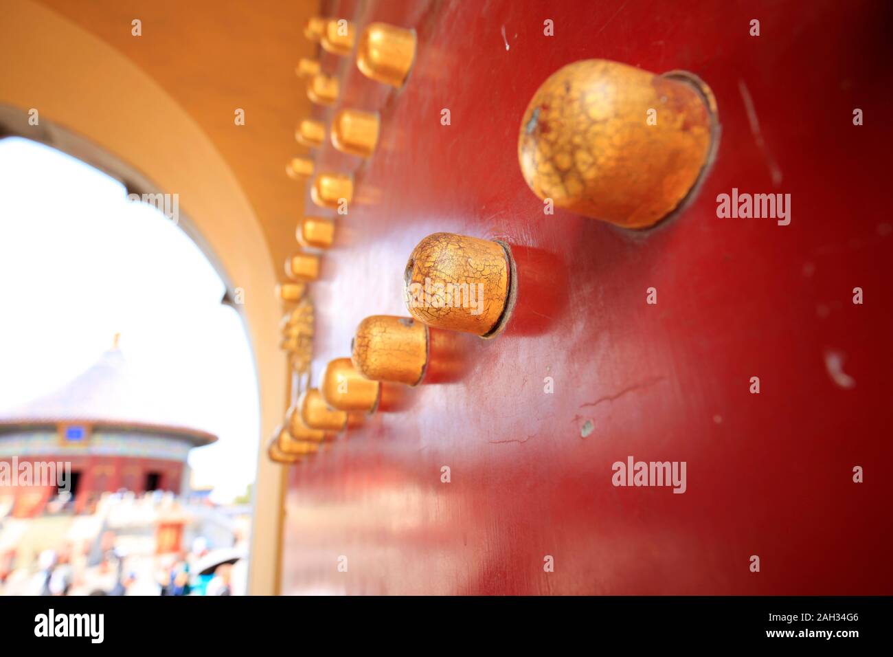 The doornail of ancient Chinese architecture Stock Photo - Alamy